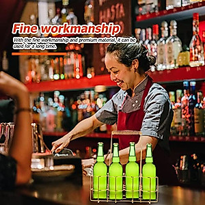 BESPORTBLE Metal Wine Bottle Carrier Wire Metal Beer Holder Crate Farmhouse 12 Bottle Beverage Bottle Holder Carrier Caddy with Handle for Home Bar KTV Party Picnic