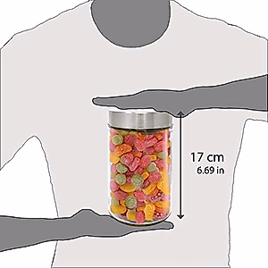 LG Luxury & Grace Set of 2 glass jars, 0.9 L (17 x 10 cm). Borosilicate glass jar. Glass jar with threaded lid in 304 stainless steel.