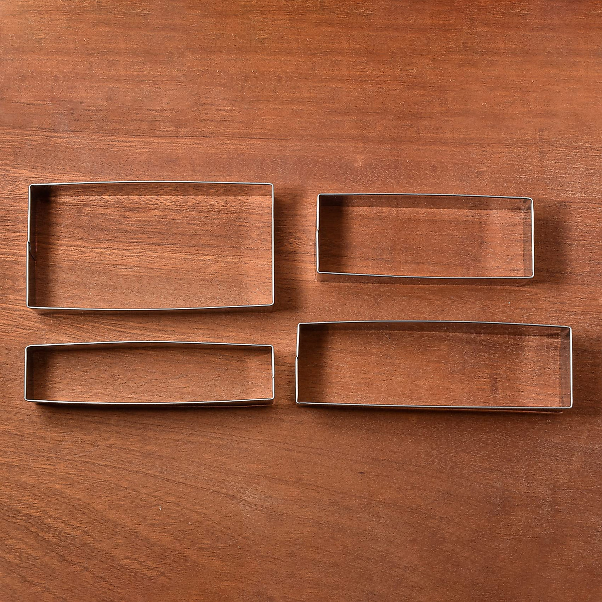 LILIAO Rectangle Scalloped Edge Cookie Cutter Set, Stainless Steel (Rectangle and Scalloped Edge 8-Piece Set)