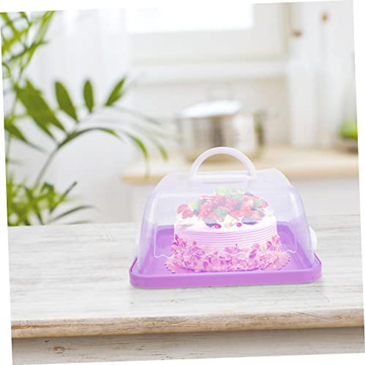 Homoyoyo Portable Cake Box with Cakey Clear Container with Lid Cheesecake Carrier Dessert Storage Case Cake Holder with Lid Mini Gift Cake Packing Box Cake Carrier with Handle Wedding