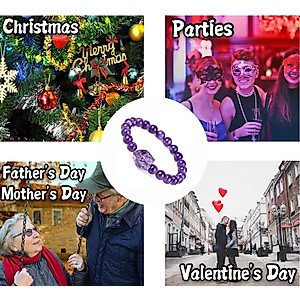 QVVWOPQ 8MM Amethyst Crystal Tiger Eye Stretch Bracelet with Irregular Stone 7.48 In Healing Gemstone Charm Bracelets Chakra Energy Charm Handmade Bracelets for Men Womens