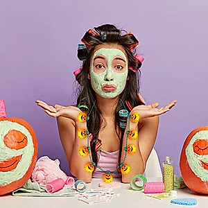 Aneco 2 Pack Halloween LED Pumpkin Lantern Necklace, 33 inch 9 Pieces Pumpkin Light Up Flashing Glow in The Dark Necklace LED Light Pumpkin Lantern Necklace for Halloween Party Decoration