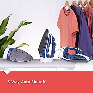 BLACK+DECKER Xpress Steam Cord Reel Iron with Nonstick Soleplate, Blue, ICR16X