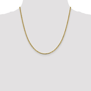 Solid 14k Yellow Gold 2.4mm Flat Anchor Mariner Chain Necklace - with Secure Lobster Lock Clasp 20"