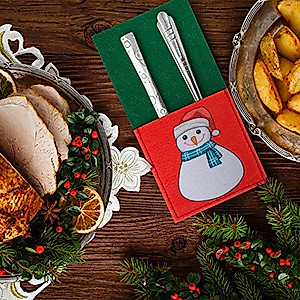 ziidoo 6Pcs Christmas Table Decorations,Christmas Silverware Holders,Cutlery Bags for Knife, Fork and Spoon in Xmas Party Dinner Table Dinnerware Decorations