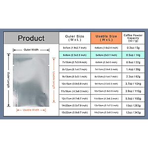 MITOB Silver Aluminum Foil Pouch Heat Seal Front Window Plastic Mini Open Top Flat Vacuum Packaging Mylar Bag Food Small Sample Mylar Storage with Tear Notch (200, 6x9cm(2.3x3.5 inch))