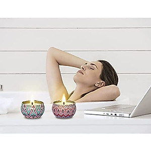 Scented Candles Gift Set for Women, Natural Soy Wax 2.5 Oz with Essential Oils for Stress Relief, Home Aromatherapy Candles, Perfect for Mother's Day, Christmas, Valentine's Day Gifts