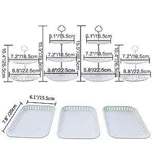 Set of 7 PCS Round Plastic Party Cake Stand and Cupcake Holder Fruits Dessert Display Plate Table Decoration for Baby Shower Wedding Birthday Party Celebration