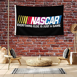 Kasflag NASCAR Racing Flag Banner in Black (3x5ft,Heavy Duty, Durable 150D Polyester) Brass Grommets For Outdoor Room Man Cave