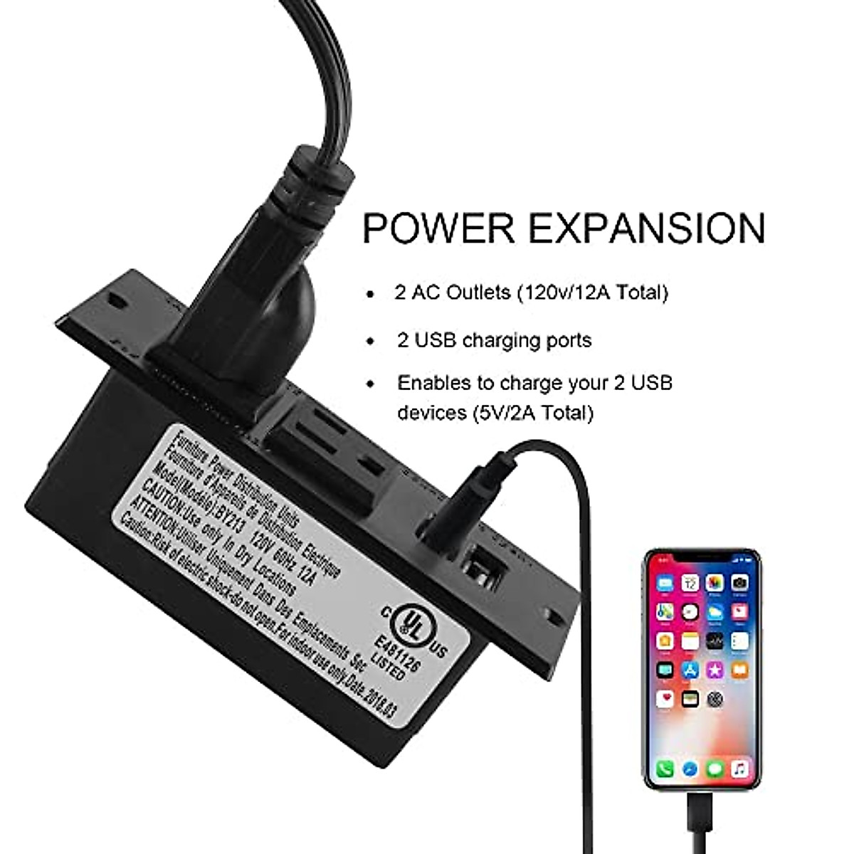 Conference Recessed Power Strip Socket with USB Ports,Table Power Strip,Desktop Charging Station with 2-Outlets and 2 USB Ports