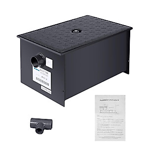 Wentworth 50 Pound Commercial Grease Trap Interceptor for Restaurant Under Sink Kitchen, 25 GPM, WP-GT-25