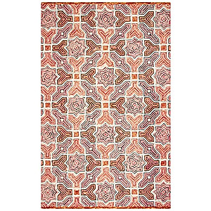 SAFAVIEH Aspen Collection 8' x 10' Pink / Orange APN260U Handmade Boho Wool Area Rug