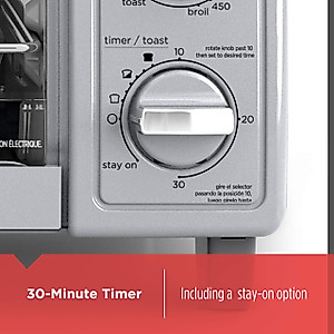 BLACK+DECKER TO1705SG 4-Slice Toaster Oven, Easy Controls, Stainless Steel