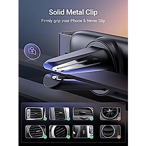 UGREEN Car Vent Phone Mount Air Vent Clip Holder Cell Phone Car Mount Compatible with iPhone 14 13 12 Pro Max Mini Plus, iPhone 11 SE XS XR 8 7 6 6S Smartphone