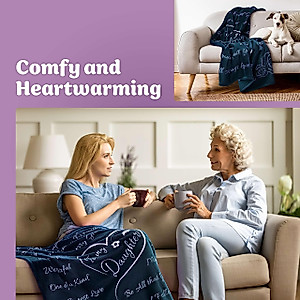 Daughter Gifts, Christmas Gifts for Daughter, Daughter Gift, Birthday Gifts for Daughter, to My Daughter Blanket from mom, Adult Daughter Gifts from Dad, Throw Blanket 65” x 50” (Blue)