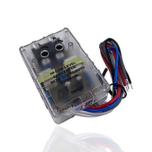 Audiotek 2 Channels Car Audio Hi Low High to Low Impedance RCA Line Converter for Car Receiver and Amplifier + Built-in Remote Turn-On, Ground Loop Isolator - at-HL2