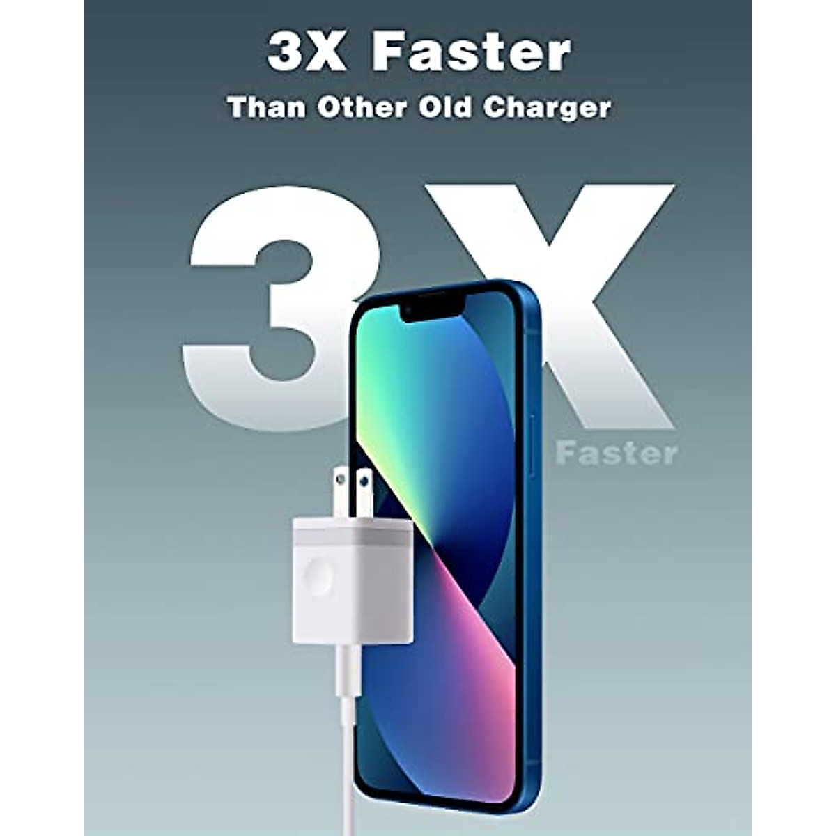 USB C Wall Charger Block, 3-Pack 20W PD USB-C Brick Cube Box Plug Fast Charging Block for iPhone 14 Pro Max/14 Plus/13/12/11, iPad Pro Air Mini, Google Pixel 7/6/5/4, AirPods Pro, Samsung Galaxy, More