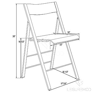 LeisureMod Menno Modern Transparent Acrylic Folding Chair, Black