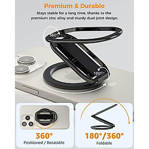 [2025 Newest] SUPERONE for MagSafe Phone Grip for MagSafe Kickstand Compatible with MagSafe Finger Loop, 4-in-1 Phone Ring Holder Strap for MagSafe iPhone 16/15/14/13/12 Series