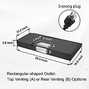 SNDOAS Range Hood 30 inch Under Cabinet with Charcoal Filter,Ductless Range Hood w/ 3 Speed Exhaust Fan,Stainless Steel Black Range Hood w/LED Light,Push Button,Under Cabinet Kitchen Hood