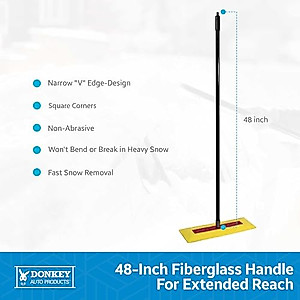 Professional Snow Rake, Snow Broom for Cars & Trucks - Heavy Duty, Oversized 17-Inch Foam Head, Lightweight & Strong Handle, 48-Inch Reach for Easy Snow Removal