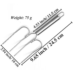 Thanksgiving Turkey & Roast Lifters, Stainless Steel Roaster Forks, Transfer Chicken or Ham Poultry Lifters Easily, Four Needle Meat Fork, Set of 2