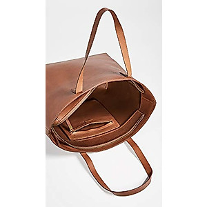 Madewell Women's Zipper Transport Tote, English Saddle, Tan, Brown, One Size
