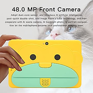 Kids Tablet, Toddler Tablet Single Speaker 8 Cores CPU Dual Camera 100240V with Stand for Baby (US Plug)