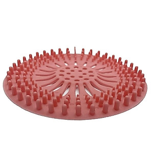 Shower Drain Hair Catcher, Durable Silicone Hair Stopper Easy to Install and Clean for Bathroom Bathtub and Kitchen Pink, 13*13*1cm, AZ-P071-US1189777GJIPBBE