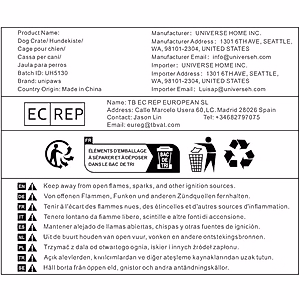 unipaws Dog Crate Furniture, Wooden Dog Kennel for Medium Breed, Indoor Decorative Wood Dog Cage, Inside Side End Table Crate with Removable Tray and Dog Bed, Dog Enclosure, for Dogs Up to 40 lbs