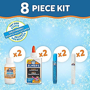 Elmer’s Glue Frosty Slime Kit | with Clear PVA Glue, Glitter Glue Pens & Magical Liquid Activator Solution | 8 Count