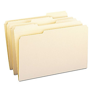 Smead File Folder, Reinforced 1/3-Cut Tab, Assorted Positions, Legal Size, Manila, 100 per Box (15334)