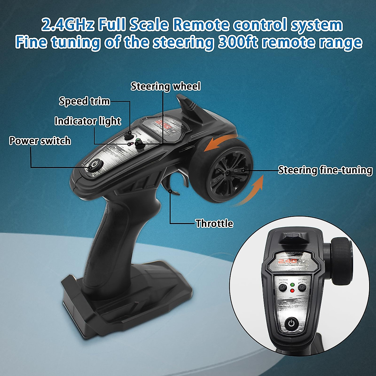 Losbenco High Speed RC Cars 40KPH for Adults, 1:16 Scale Remote Control Car, 4WD All Terrain Off-Road Monster RC Truck with Bright Headlight 2 Rechargeable Batteries for Kids and Adults