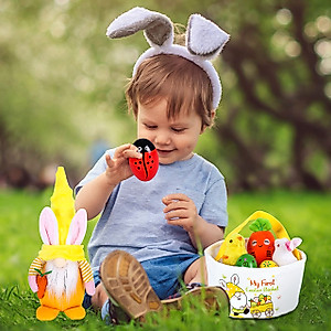 80UncleKimby 8PCS My First Easter Basket Stuffers Gifts Baby Kids - includes Eggs, Wind-Up Bunny & Chick, Stuffed Plush Carrot, Gnome for Toddlers Girls Boys Party Favors
