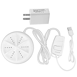 Portable Washing Machine Ultrasonic Turbine Washer with 4 Gear Adjustment White for Family US Plug 100-240V(white)
