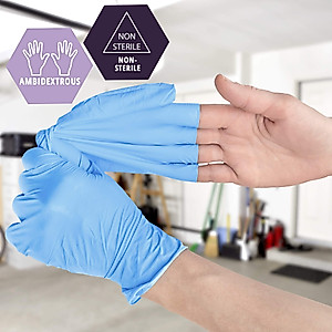MED PRIDE NitriPride Nitrile-Vinyl Blend Exam Glove, Small 100 - Powder Free, Latex Free & Rubber Free - Single Use Non-Sterile Protective Gloves for Medical Use, Cooking, Cleaning & More