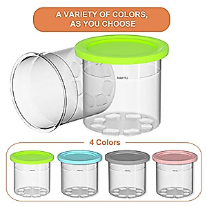 Pitymody Ice Cream Pint Containers and Lids Compatible with Ninja NC299AMZ & NC300s Series Creami Ice Cream Makers, BPA-Free Dishwasher Safe, Part No. XSKPLID2CD, 6 Pack