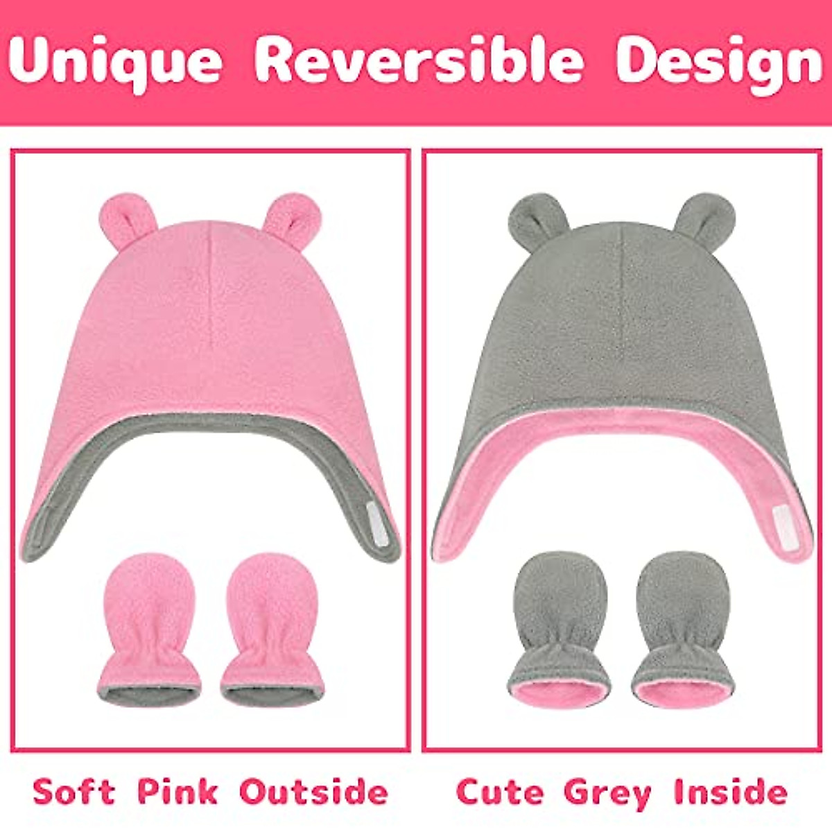 Baby Hat and Mitten Set Baby Winter Hat with Ear Flaps Baby Girl Winter Hat Baby Hats Baby Beanie Baby Winter Mittens