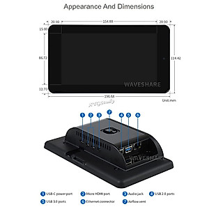 for Raspberry Pi 7inch Capacitive 800×480 Touch Display Screen with Protection Case 5MP Front Camera and DSI Interface for Raspberry Pi 4 Model B @XYGStudy (7inch DSI LCD (with cam and case))