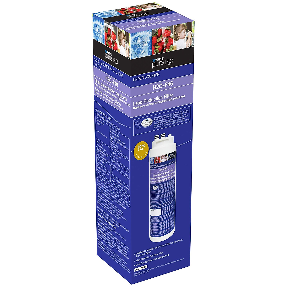 Watts Premier H2O-F46 Pure H2O Lead Reduction Water Filter Replacement, White, 1 pack