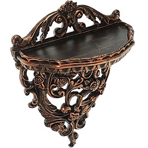 Ciieeo Wall Hanging Living Room Decorations Pot Stand Shelves Gold Wall Shelves Mount Sundries Holder Style Wall Holder Shelf Retro Storage Holder Antique Resin Household Hanging Board