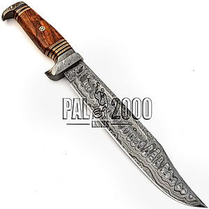 PAL 2000 KNIVES BK-9659 Custom Handmade Damascus Steel Hunting Bowie Blade Knife With Sheath