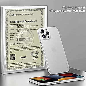 memumi Super Slim Case for iPhone 13 Pro Max [Upgrade Version] Matte Finish Coating Back Cover for iPhone 13 Pro Max 2021 Ultra Thin Case with 0.3 mm Minimalist Design (Translucent White)