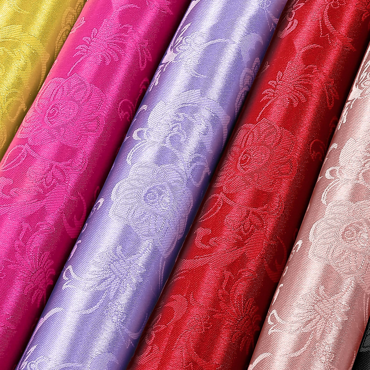 KKJIAF Sage Green Satin Jacquard Fabric 2 Yard, 60 Inch Wide Shiny Cloth Fabric, Sunflower Pattern Silky Brocade Fabric for Tablecloth, Table Runner, Napkins, Dress, Bedding Sheet, DIY Crafts