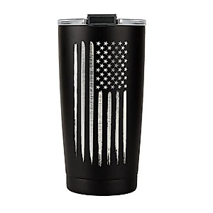 American Flag 20 oz Insulated Travel Mug | Stainless Steel USA Travel Coffee Mug | Tumbler for Hot & Cold Beverages | Gifts for Women & Men