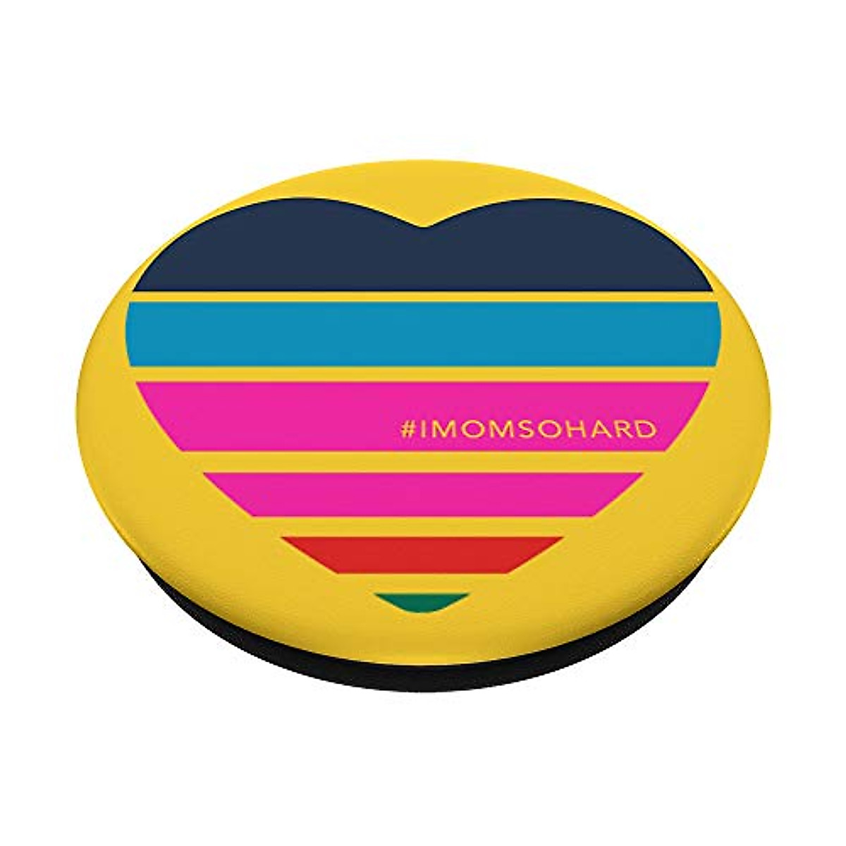 IMOMSOHARD Rainbow Heart (Yellow) PopSockets Stand for Smartphones and Tablets