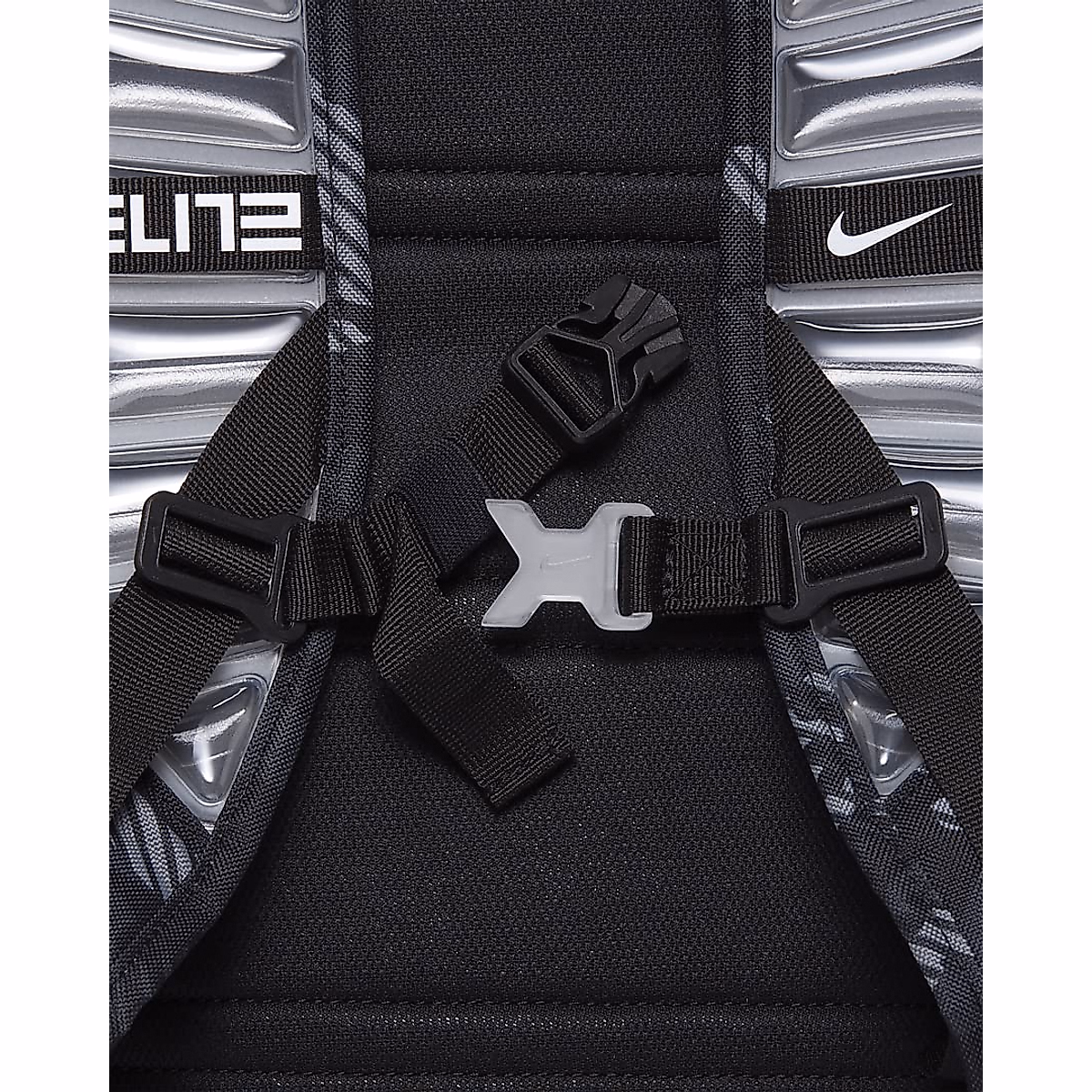 Nike Elite Pro Printed Basketball Backpack (32L) (Black/Black/White, One Size)