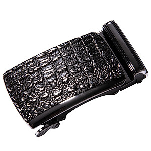 Barry.Wang Mens Belt Leather 2pack,Slide Ratchet Belt Buckle Dress Casual Gift Adjustable,Trim to Fit