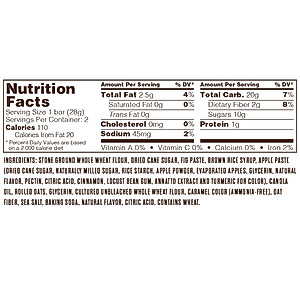 Nature's Bakery Whole Wheat Fig Bar, Vegan + Non-GMO, Apple Cinnamon (12 Count)