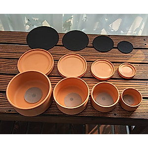 D'vine Dev Set of 4 Terracotta Shallow Planter Pots for Succulent, 3 Inch 4 Inch 5 Inch 6 Inch, Small Flower Plant Pots with Drainage and Saucer, 40-D-L-1